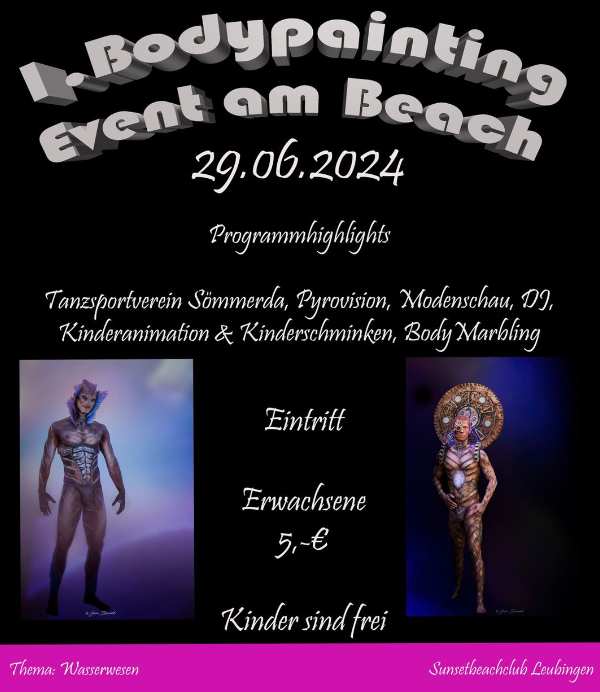 Color Frenzy At The Beach Club: The 1st Bodypainting Event On The Beach ...
